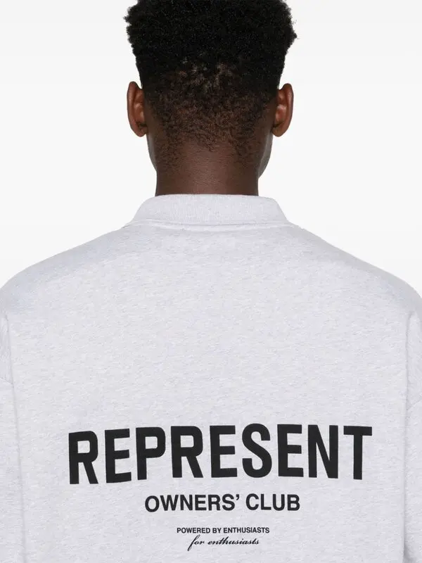 REPRESENT Owners' Club Logo-print Polo Shirt - Grey