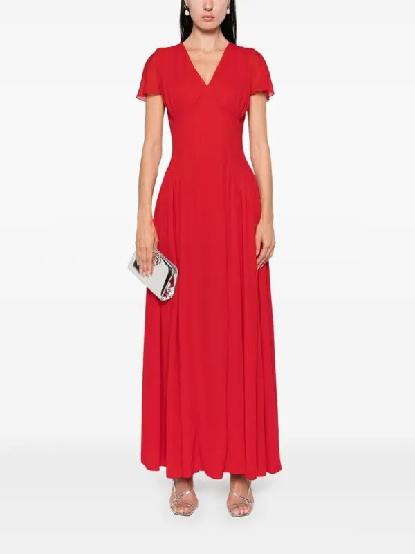 ROTATE BY BIRGER CHRISTENSEN V-neck Maxi Dress