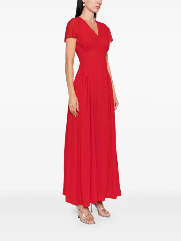 ROTATE BY BIRGER CHRISTENSEN V-neck Maxi Dress