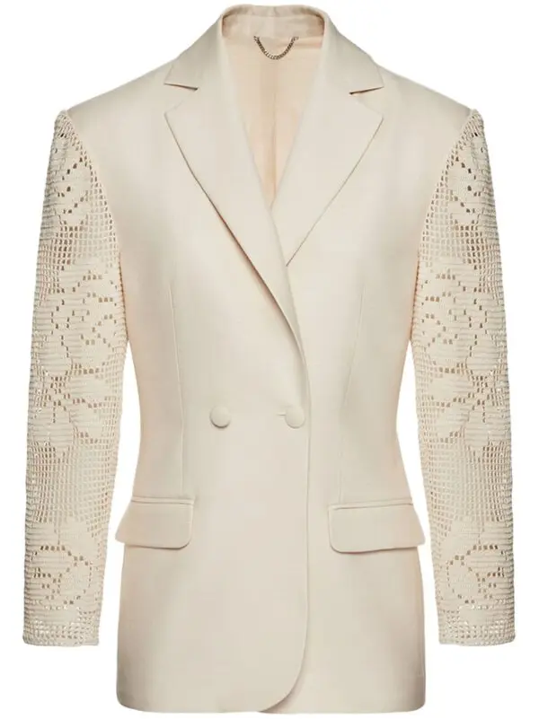 Magda Butrym Crochet Lace Blazer - Neutrals