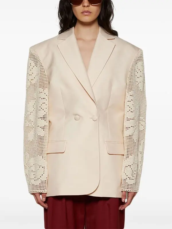 Magda Butrym Crochet Lace Blazer - Neutrals