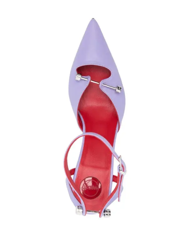 HARDOT 80mm Leather Pumps - Purple