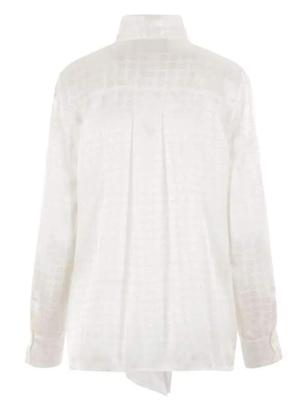 10 CORSO COMO Jacquard Circle Motif Lavallière Shirt - White