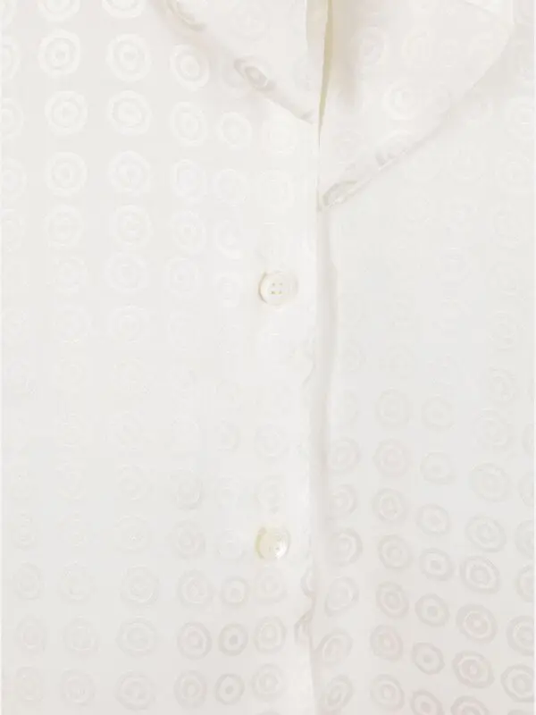 10 CORSO COMO Jacquard Circle Motif Lavallière Shirt - White