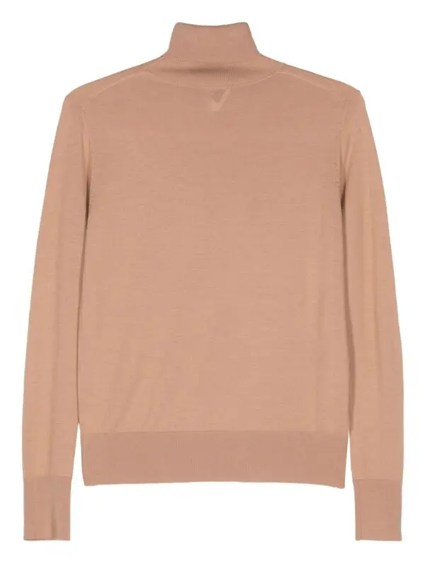 FORTE_FORTE Roll-neck Virgin Wool Jumper - Neutrals