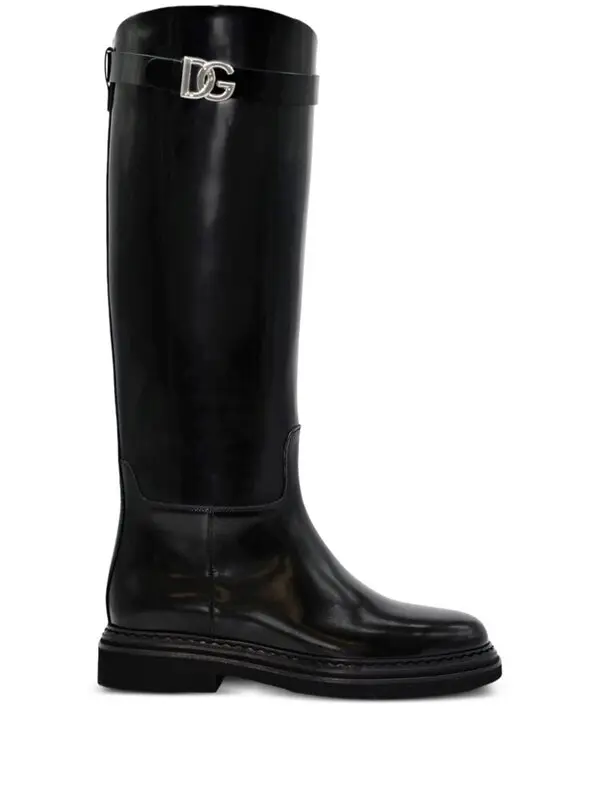Dolce & Gabbana Logo-plaque Equestrian Boots