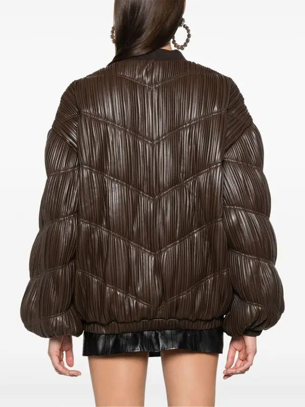 ROTATE BY BIRGER CHRISTENSEN Pleated Bomber Jacket