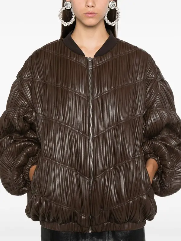 ROTATE BY BIRGER CHRISTENSEN Pleated Bomber Jacket