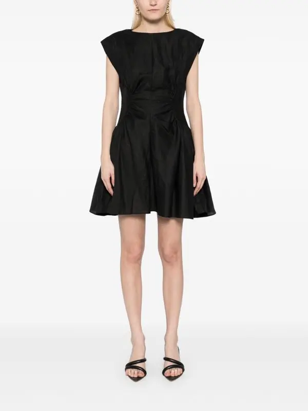 knee length dresses for ladies Acler Online AU Emery Midi Dress, Shamrock, AU14 US10, Linen Viscose Nylon