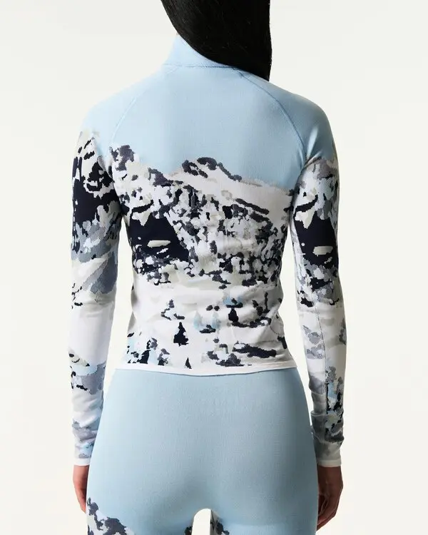 Perfect Moment Jacquard Quarter-zip Base Layer Top - Landscape