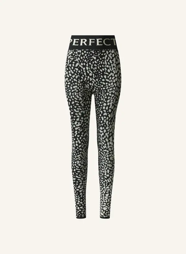 Perfect Moment Jacquard Base Layer Legging - Snow-leopard