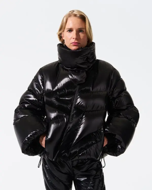 Perfect Moment Ariel Down Bomber Jacket - Black-liquid