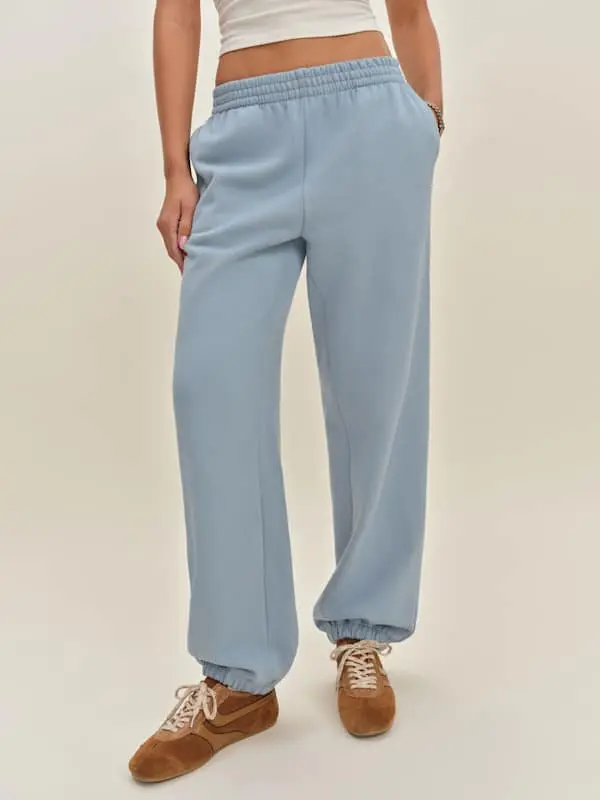 REFORMATION Skye Boyfriend Sweatpant - Blue