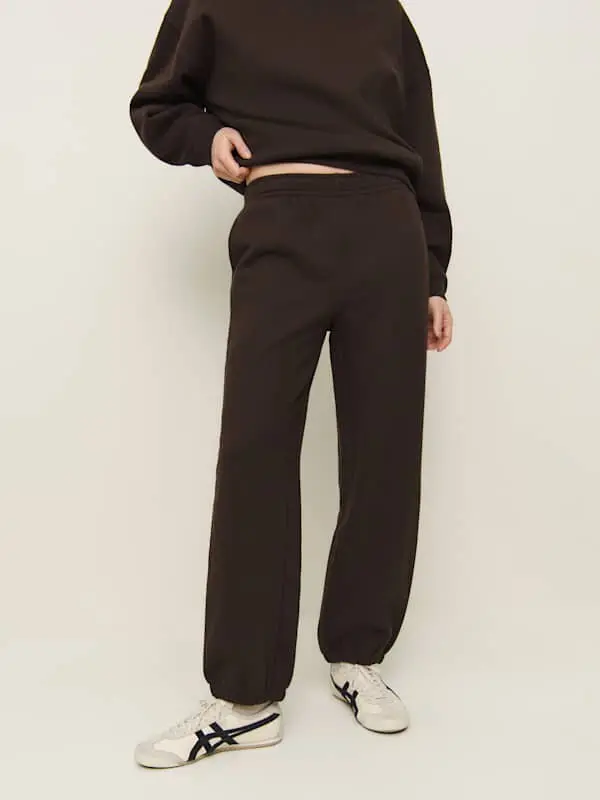 REFORMATION Skye Boyfriend Sweatpant - Brown