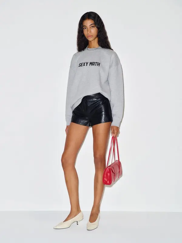 REFORMATION Drew Vintage Oversized Crewneck Sweatshirt - Grey