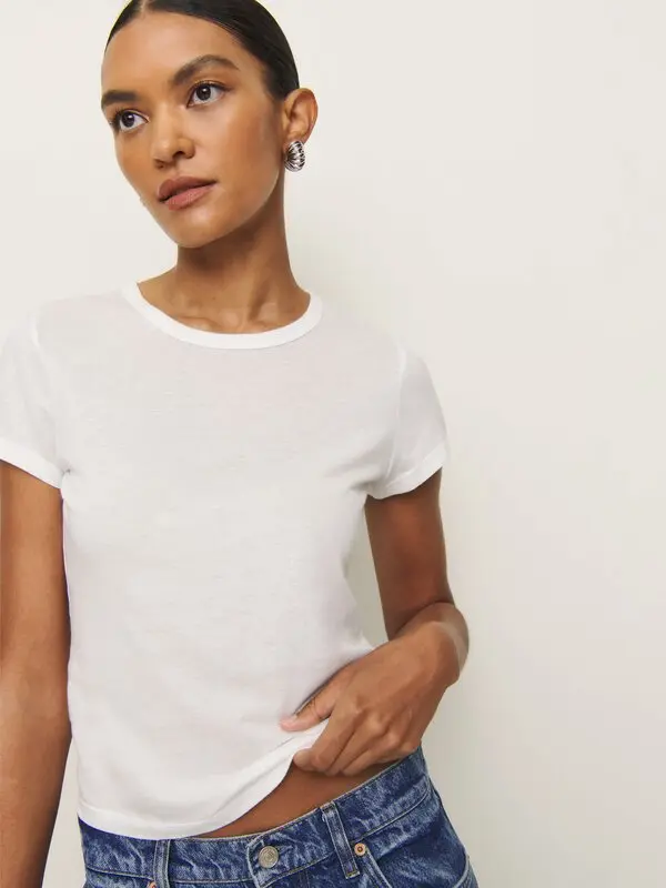 REFORMATION Max Slim T-shirt - Ivory