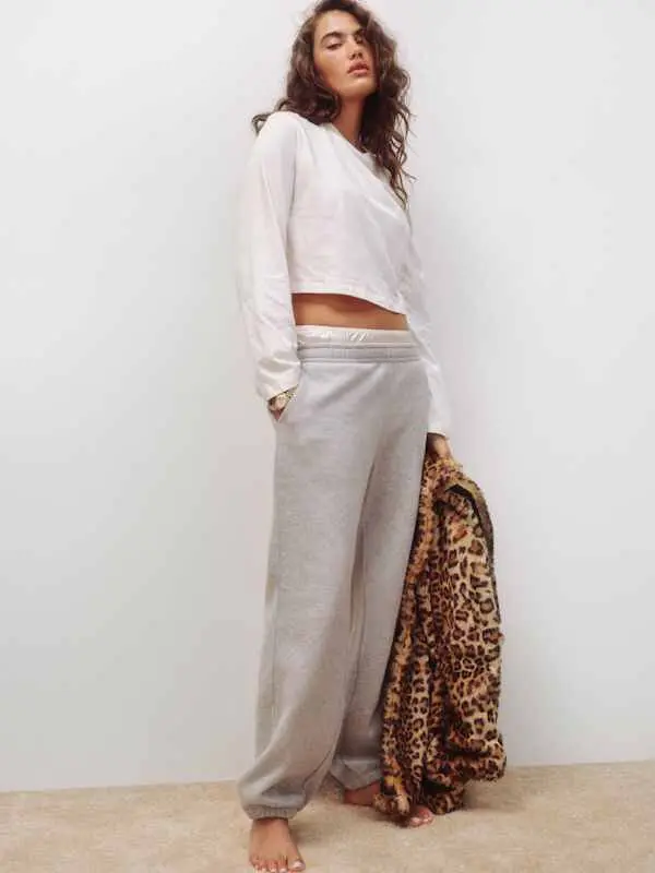 REFORMATION Asher Cropped Oversized Longsleeve T-shirt