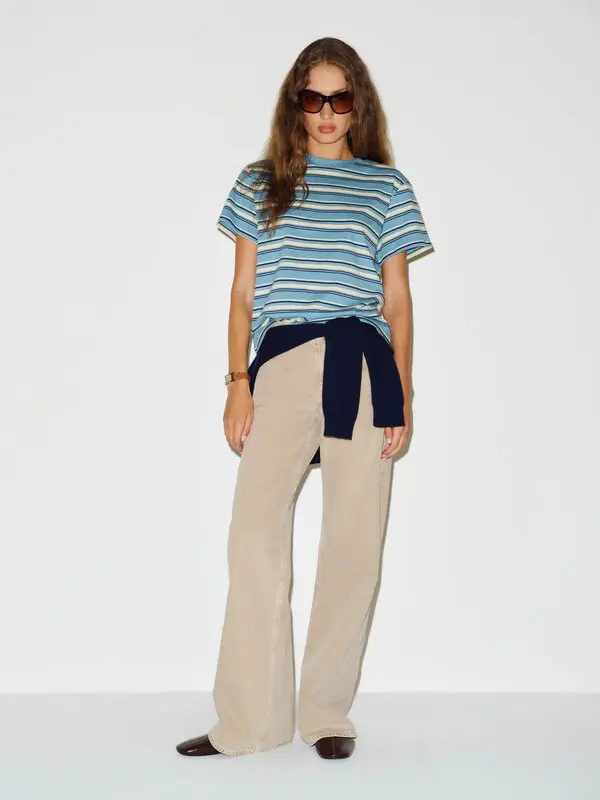 REFORMATION Rowan Crew T-shirt - Blue