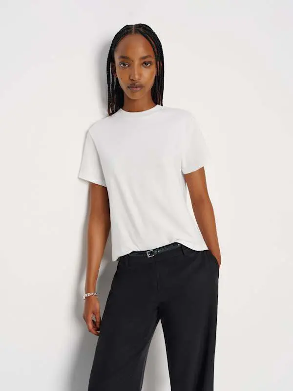 REFORMATION Rowan Crew T-shirt - Ivory