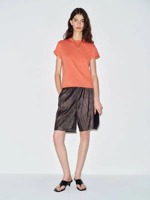 REFORMATION Rowan Crew T-shirt - Orange
