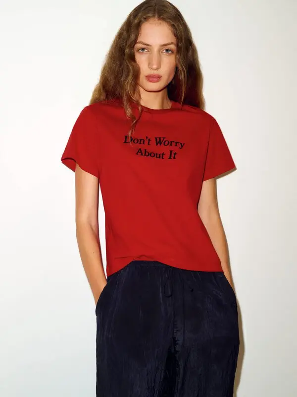 REFORMATION Rowan Crew T-shirt - Red