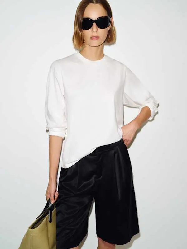 REFORMATION Asher Oversized Long Sleeve T-shirt - Ivory