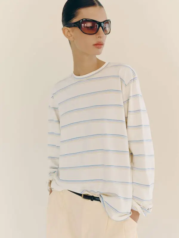 REFORMATION Asher Oversized Long Sleeve T-shirt - Ivory