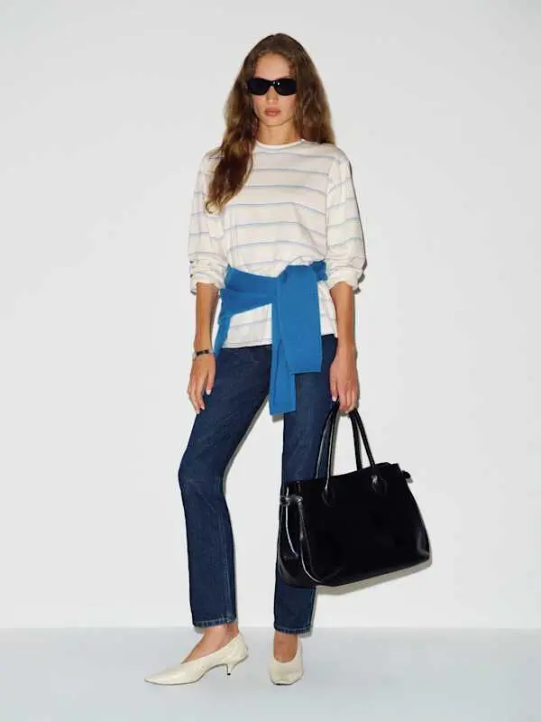 REFORMATION Asher Oversized Long Sleeve T-shirt - Ivory