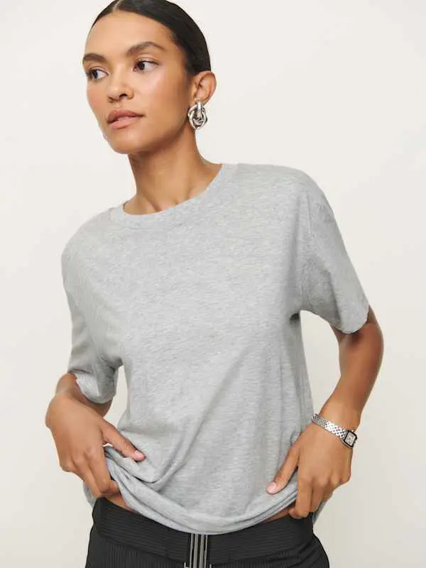 REFORMATION Liam Oversized T-shirt - Grey