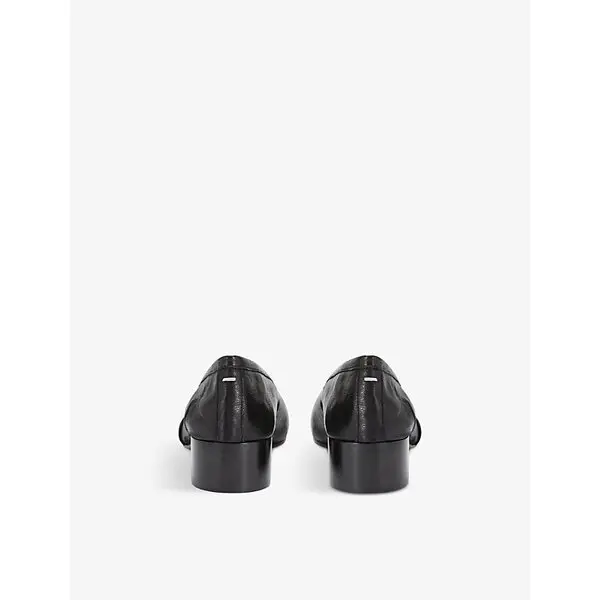 MAISON MARGIELA Tabi Ballerina Split-toe Leather Heeled Shoes - Black