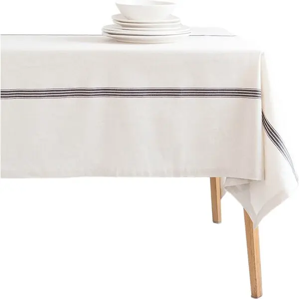 MUNGO Provincial Tablecloth - Natural/french Navy