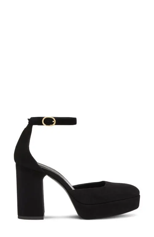 STUART WEITZMAN Dayna Platform Pump - Black Suede