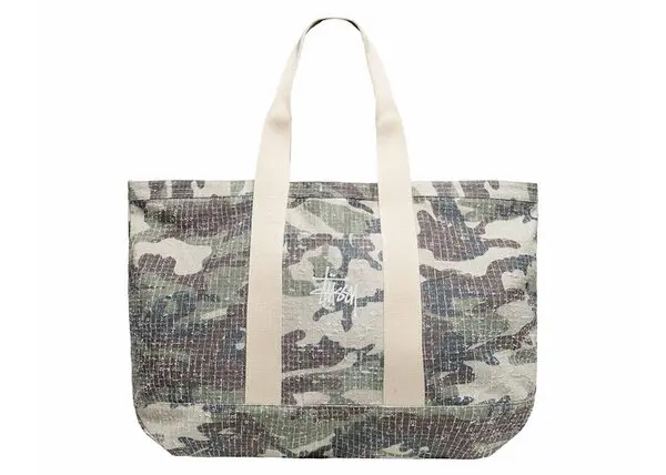 StÜssy Needle Punch Xl Tote Bag - Camo