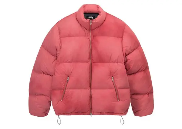 StÜssy Recycled Nylon Down Puffer Jacket - Faded Red