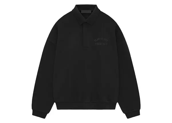 Fear Of God Essentials Fleece Polo Shirt - Black