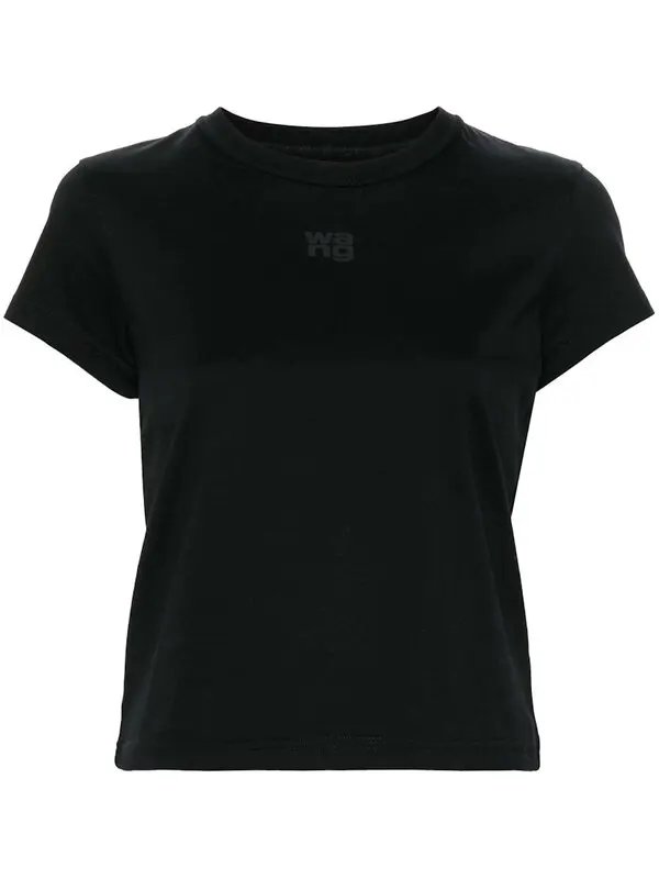 Alexander Wang Essential Jsy Shrunk Logo Tee - Black