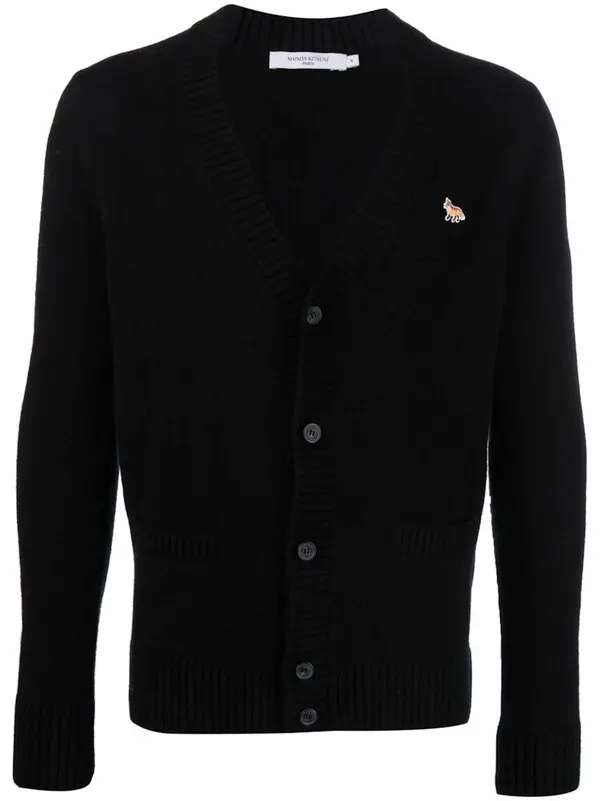 Maison Kitsuné Baby Fox Patch Cosy Cardigan - Black