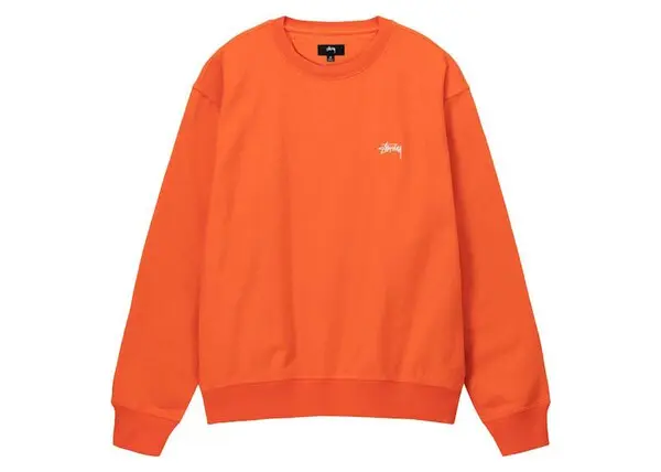 StÜssy Stock Logo Crewneck Sweatshirt - Orange