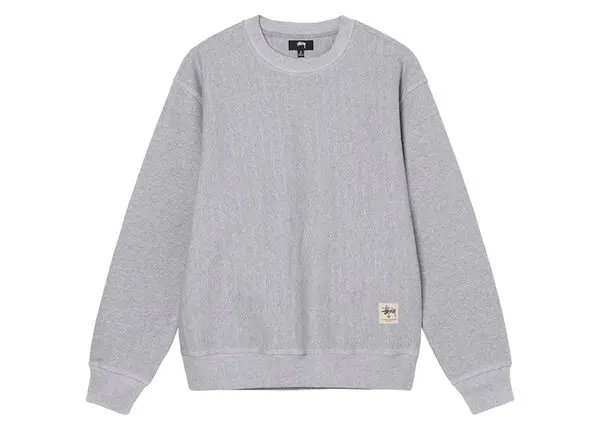 StÜssy Contrast Stitch Crew Neck Sweater - Grey Heather