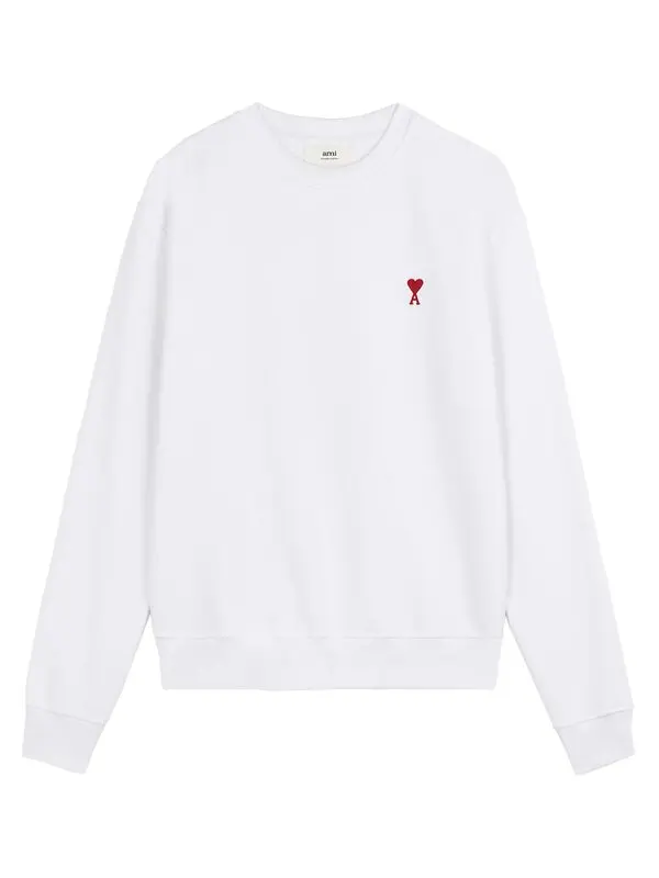 AMI Paris De Coeur Classic Fit Sweatshirt - White/red