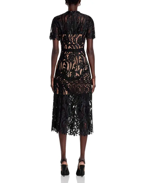 SELF-PORTRAIT Prairie Guipure Lace Midi Dress