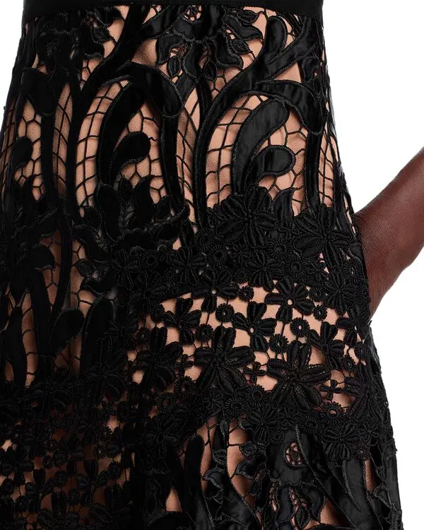 SELF-PORTRAIT Prairie Guipure Lace Midi Dress