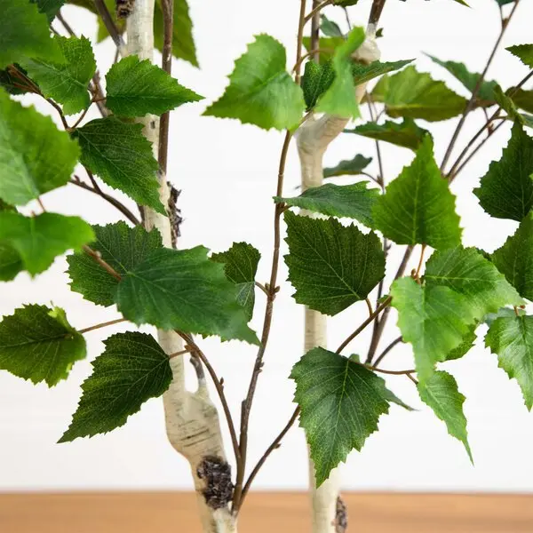 NEARLY NATURAL 5' Artificial Birch Tree With Real Touch Leaves