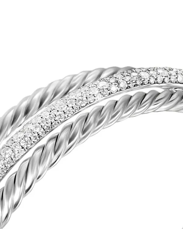 David Yurman Sterling Cuff Bracelet With Diamonds