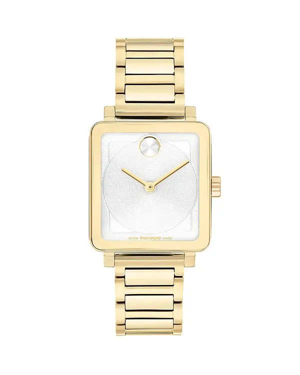 Movado Bold Evolution 2.0 Square Watch, 28mm X 26mm - White/gold