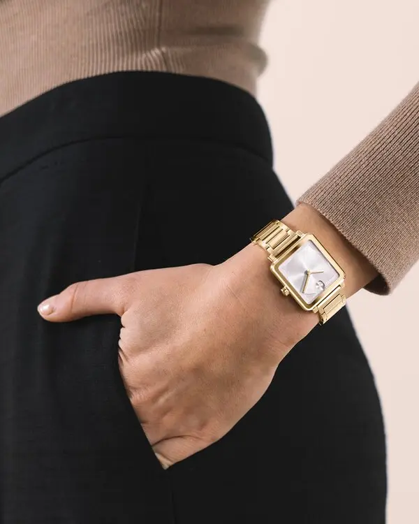 Movado Bold Evolution 2.0 Square Watch, 28mm X 26mm - White/gold