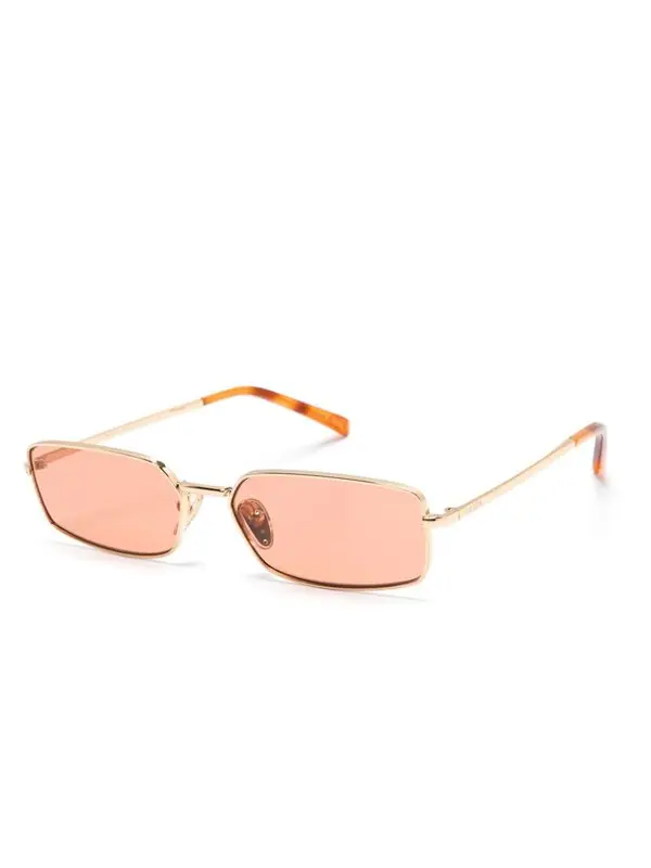 Prada Rectangle-frame Sunglasses - Gold