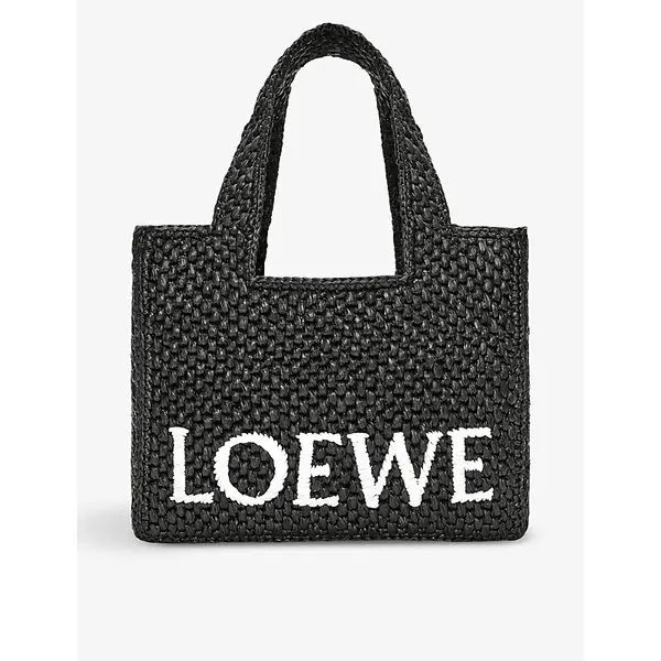 Loewe X Paula's Ibiza Small Raffia Tote Bag - Black