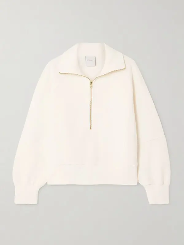 Varley Milano Ribbed Cotton-blend Jersey Sweatshirt