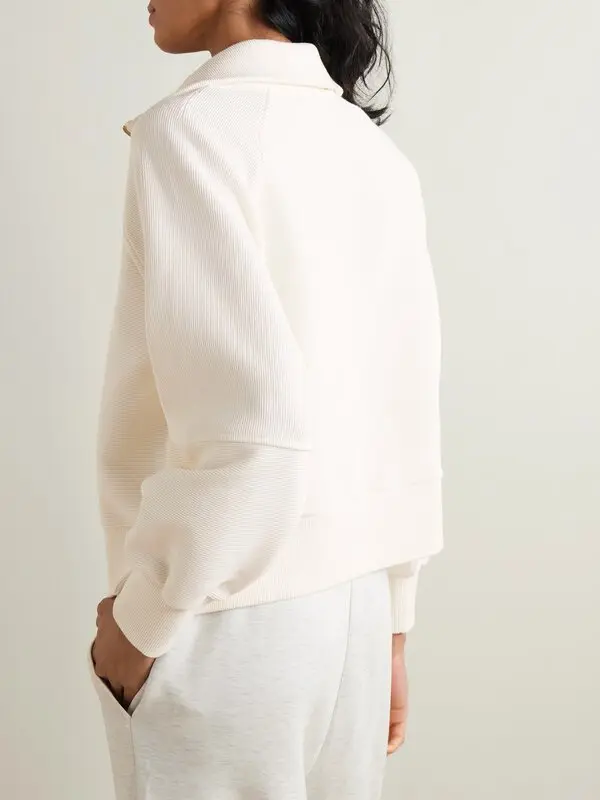 Varley Milano Ribbed Cotton-blend Jersey Sweatshirt